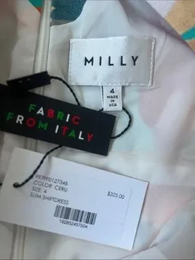 Milly | Dresses | Milly Floral Sheath Mini Dress In Teal Pink And ...